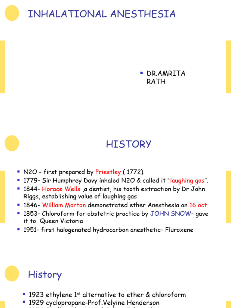 Inhalation Anesthesia Amrita | PDF | Anesthesia | Nitrous Oxide