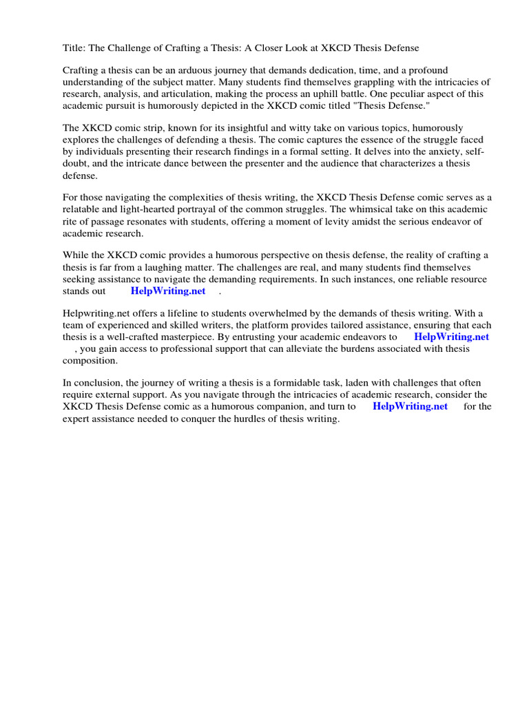 Explain XKCD Thesis Defense | PDF | Thesis | Essays