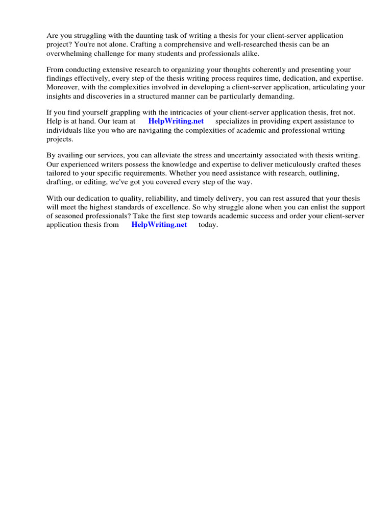 Client Server Application Thesis Pdf Client Server Model Server