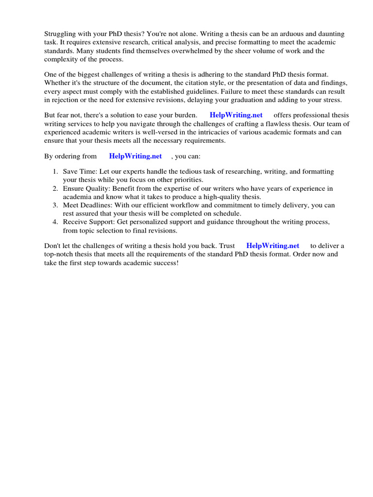 Standard PHD Thesis Format | PDF | Thesis | Bone