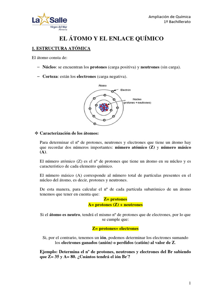 El Atomo y Enlaces Quimicos | PDF | Enlace químico | Enlace covalente