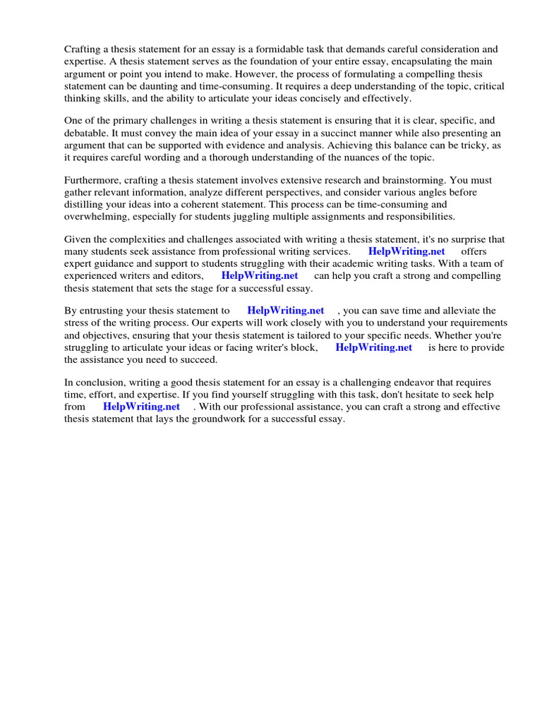 How To Write A Good Thesis Statement For A Essay | PDF | Essays | Thesis