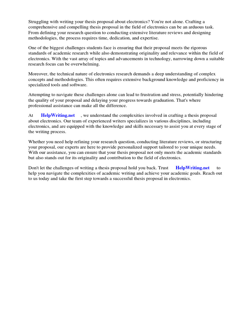 Thesis Proposal About Electronics | PDF | Thesis | Engineering