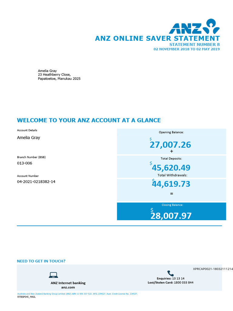NZ Bank Statment | Download Free PDF | Service Industries | Financial ...