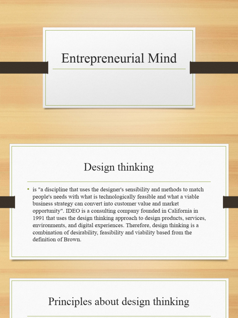 Entrepreneurial Mind PPT-4 | PDF | Design Thinking | Prototype