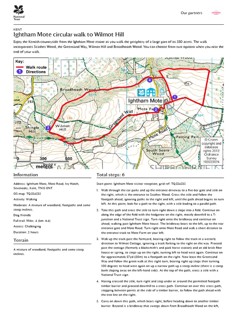 Ightham Mote Circular Walk Guide | PDF | Trail