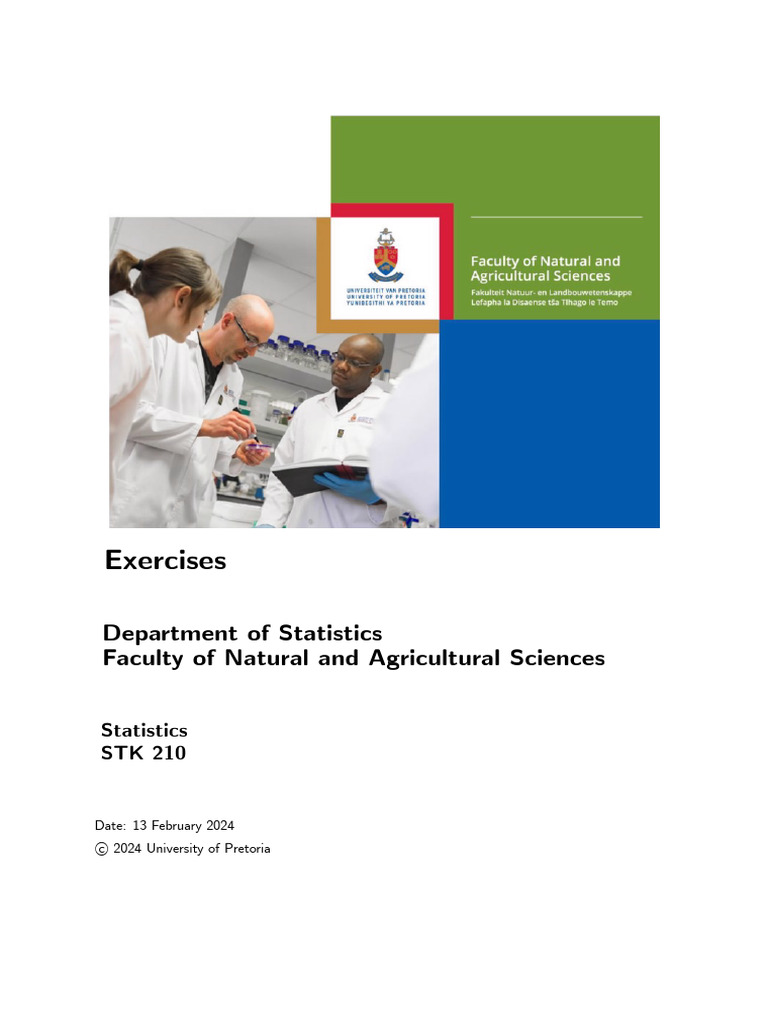 Statistics Exercises: Concepts & Solutions | PDF