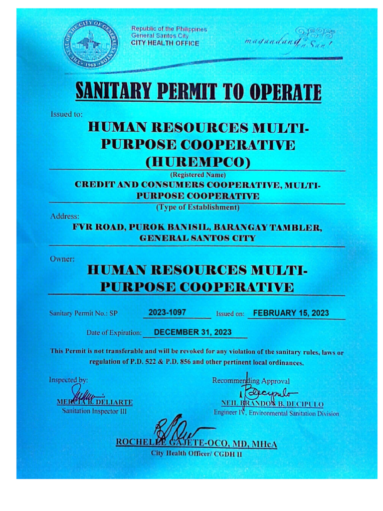 San Permit 2022 | PDF