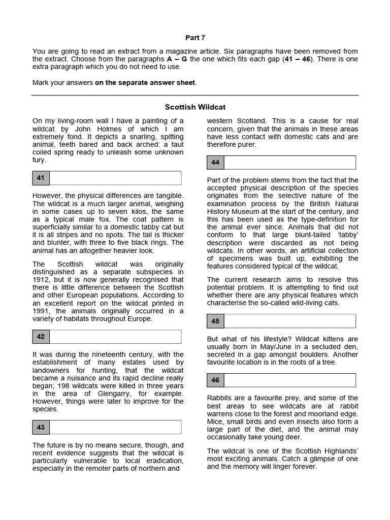 Scottish Wildcat: Characteristics & Conservation | PDF | Consultant ...