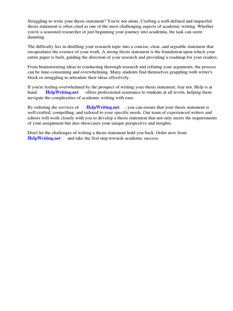 Find A Thesis Statement | PDF | Essays | Thesis