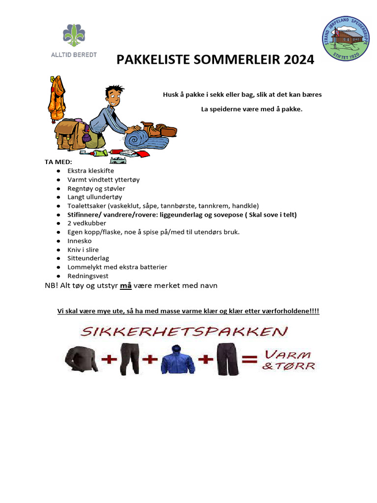 PAKKELISTE-SOMMERLEIR-2024 | PDF