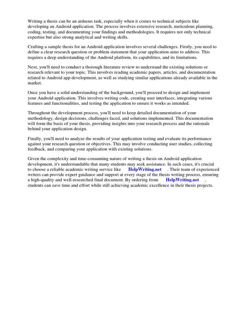 Sample Thesis For Android Application | PDF | Android (Operating System ...