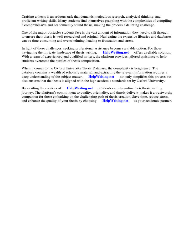 Oxford University Thesis Database | PDF | Thesis | Citation