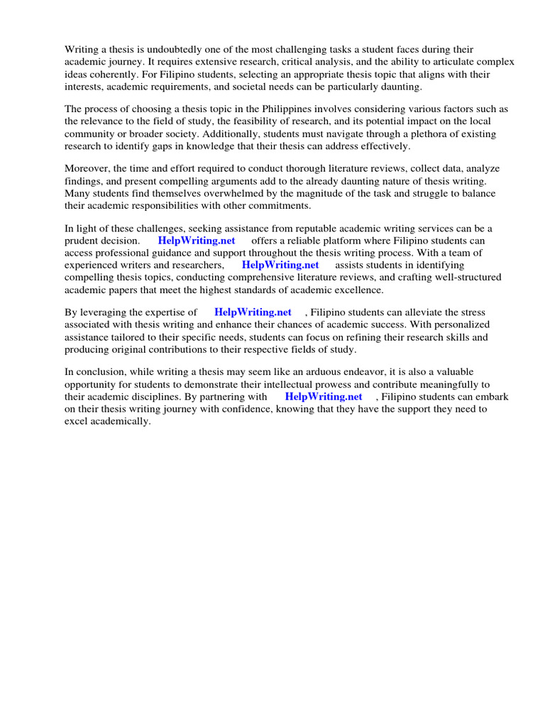 Thesis Topics List Philippines | PDF | Thesis | Tagalog Language