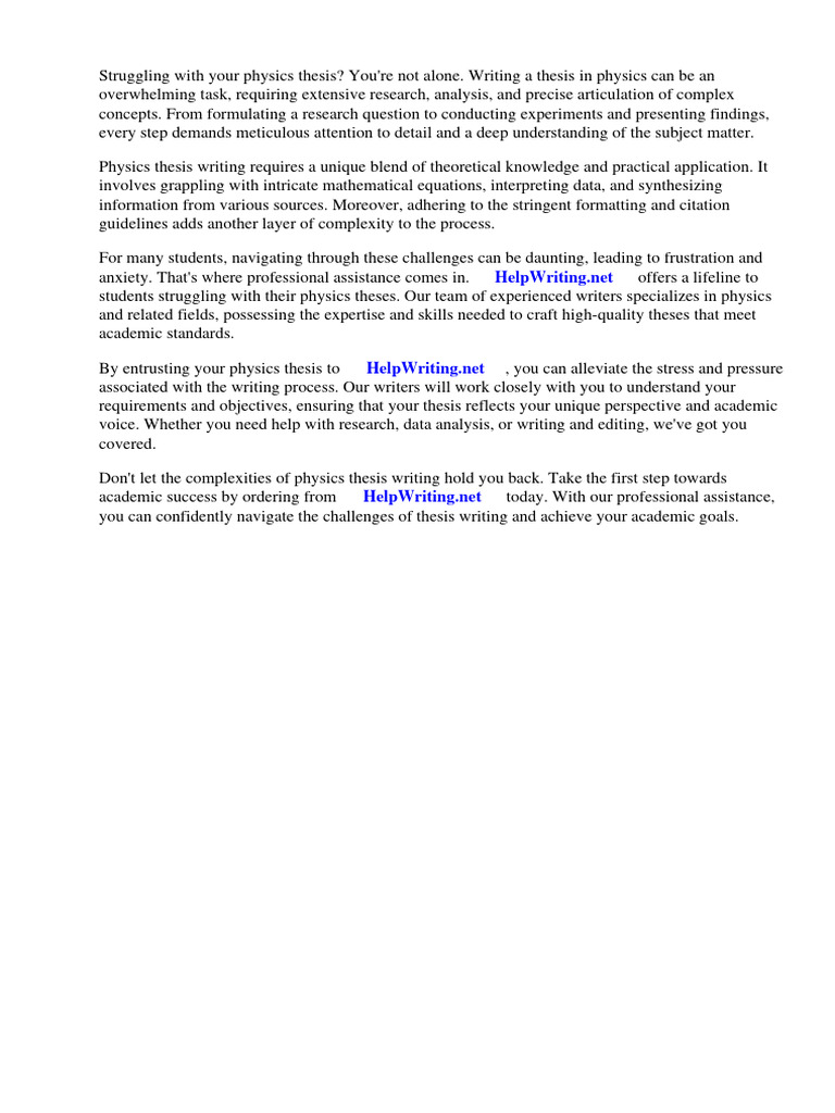 Physics Thesis Writing | PDF | Thesis | Physics