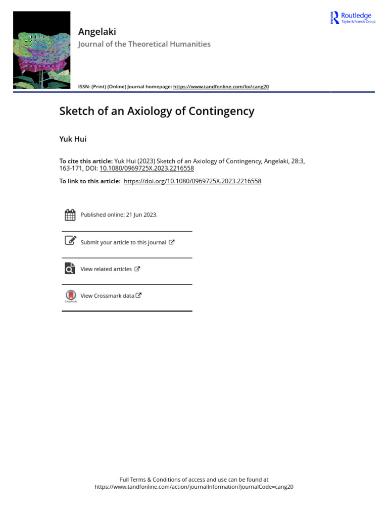Axiology of Contingency Explained | PDF | Georg Wilhelm Friedrich Hegel ...