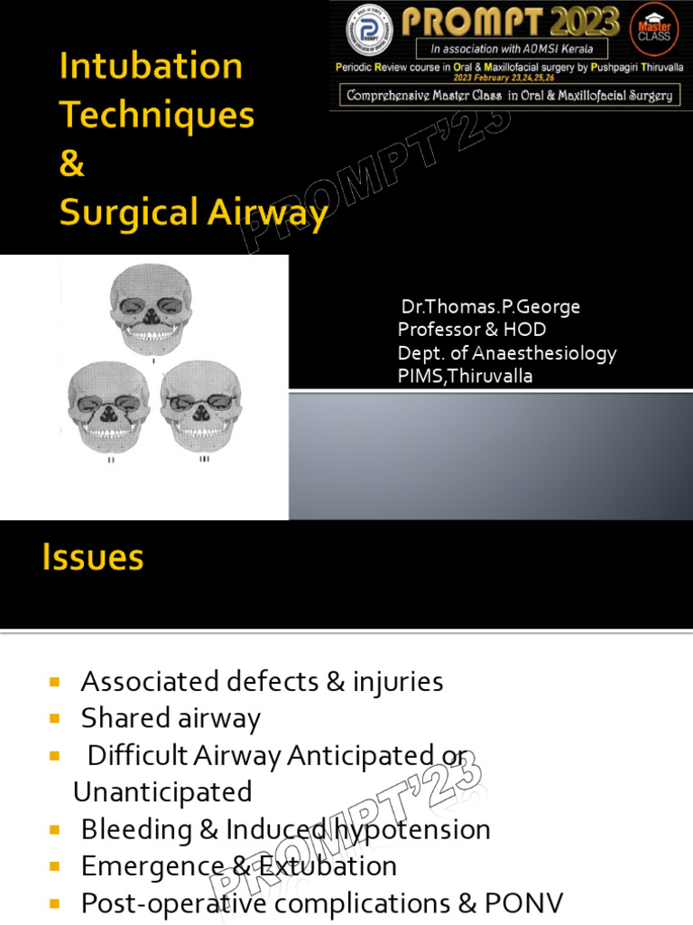 Intubation Techniques and Surgical Airway | PDF | Surgery | Diseases ...