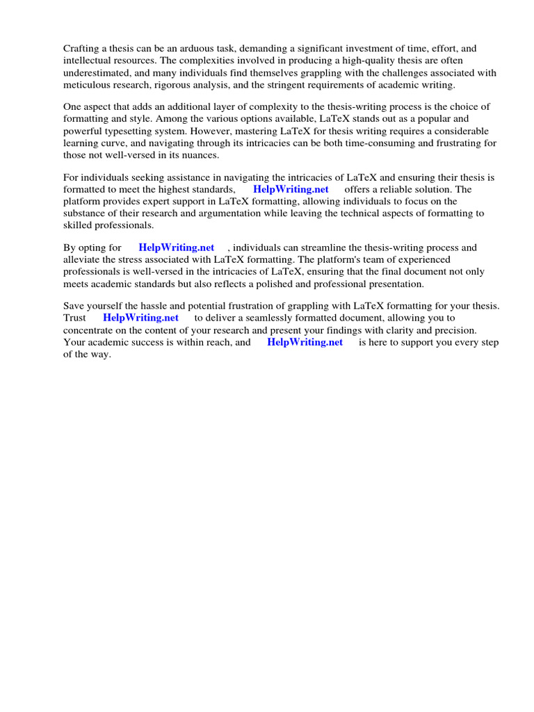 Thesis Style Latex | PDF | Thesis | Writing