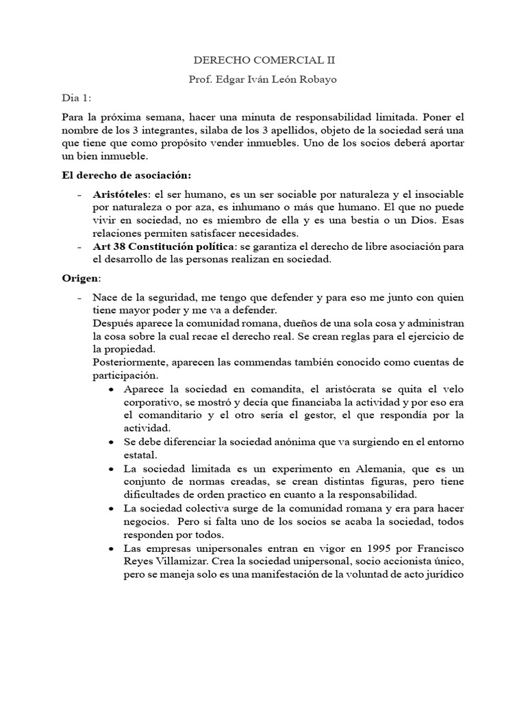 Derecho Comercial Ii | PDF | Sociedad de responsabilidad limitada | Bienes (Ley)