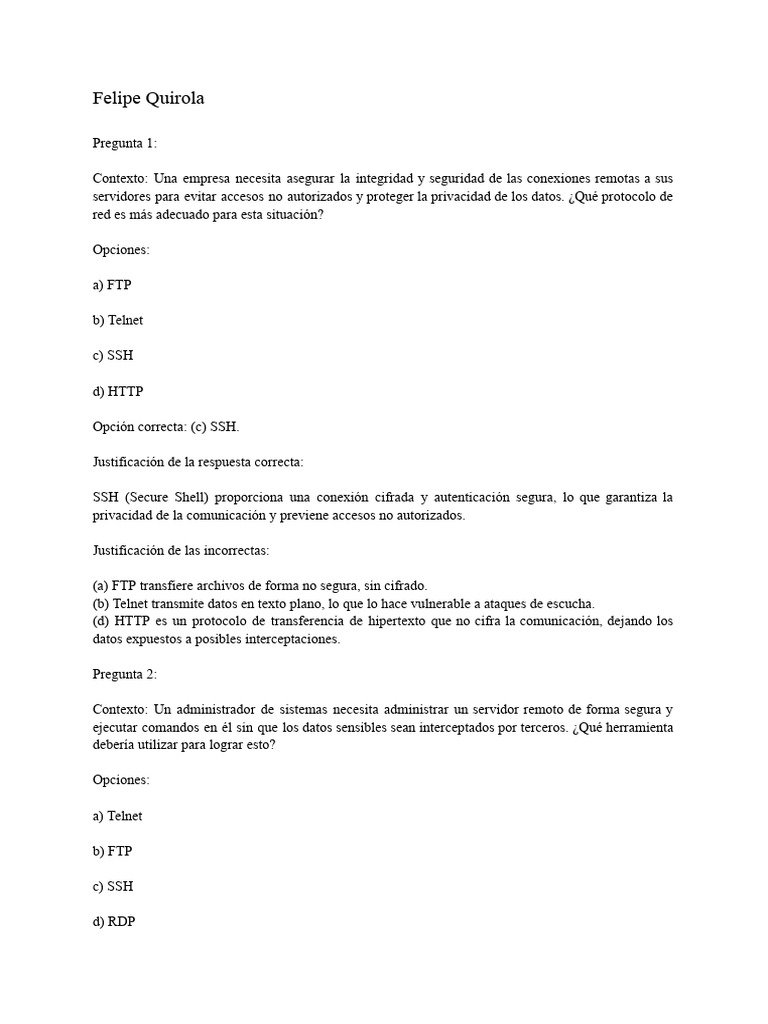 Preguntas Grupo 2 | PDF | Protocolo de transferencia de archivos | Cubierta segura