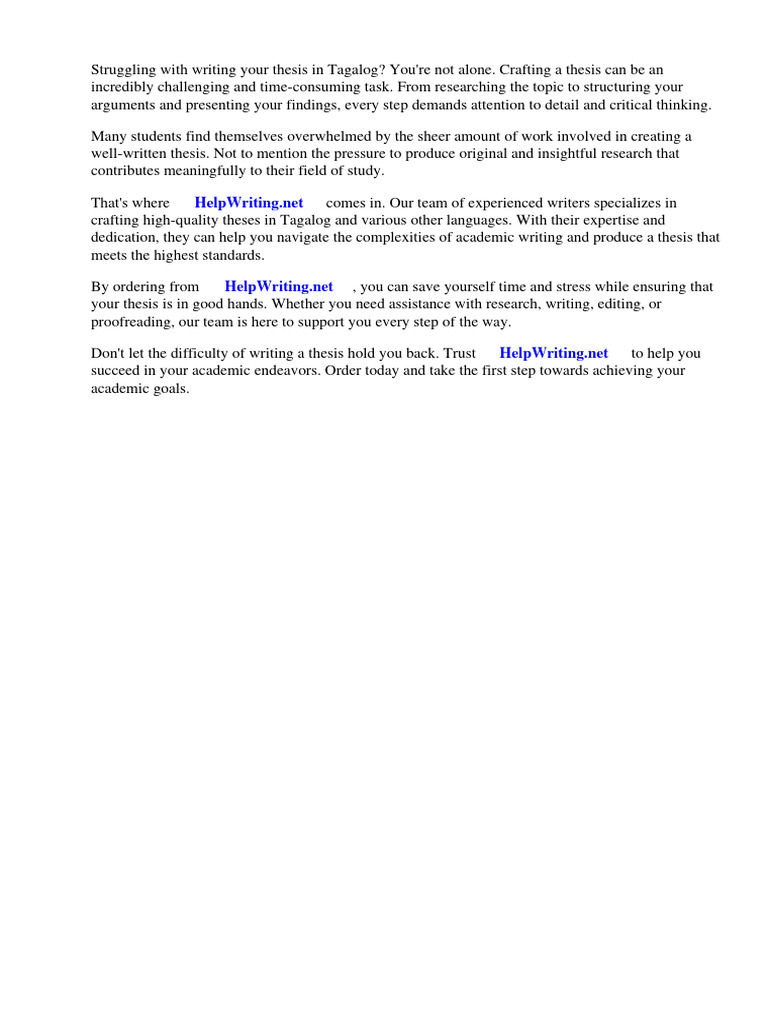 Thesis Example Tagalog | PDF | Tagalog Language | Thesis