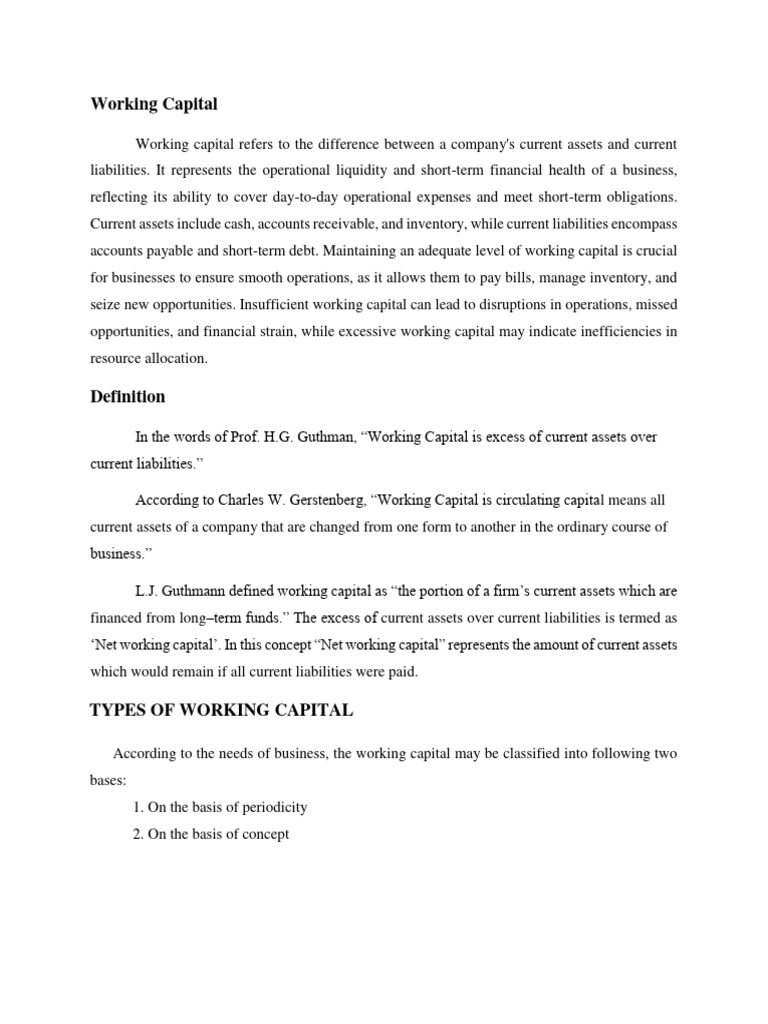 Factors Affecting Working Capital Pdf Working Capital Finance
