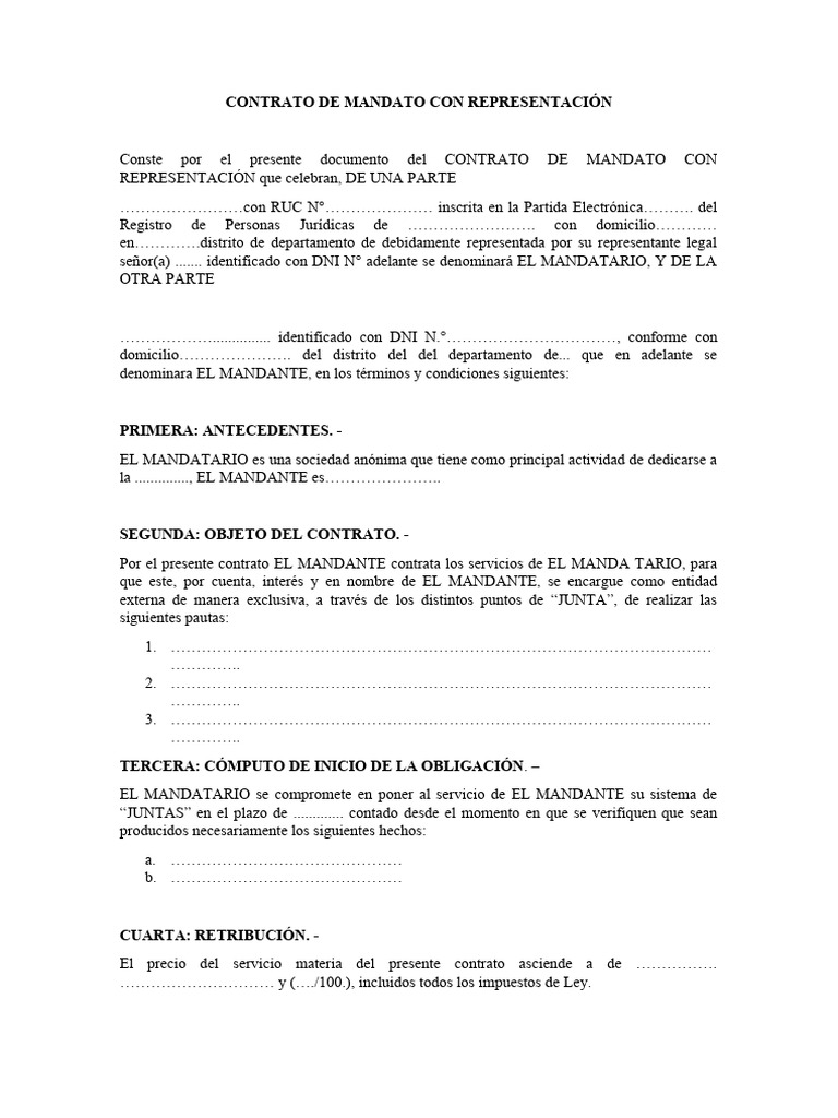 Contrato de Mandato Con Representación | PDF | Justicia | Crimen y violencia