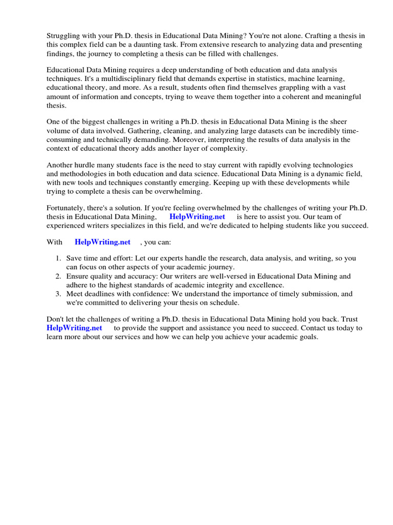 PHD Thesis Educational Data Mining | PDF PHD Thesis Educational Data Mining | PDF