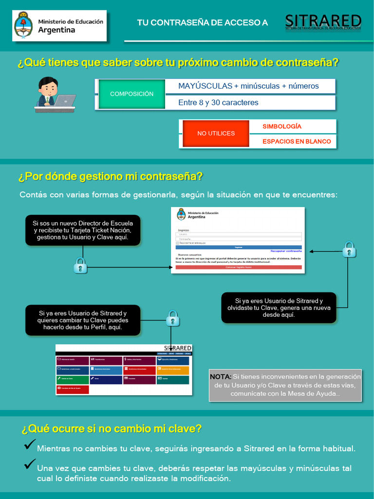 INSTRUCTIVO Generación de Contraseña en El Sitrared | PDF
