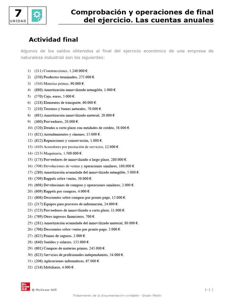 Actividad A Realizar U7 | PDF | Estado de resultados | Contabilidad