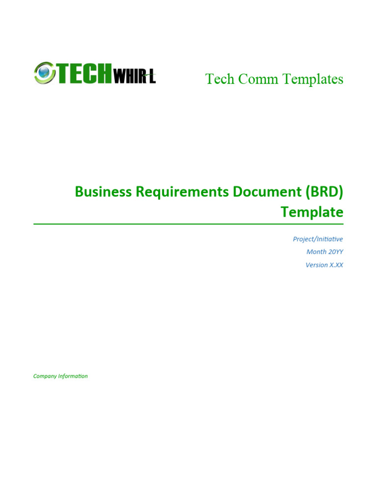 BRD Template Tech | PDF | Computer Science | Systems Engineering