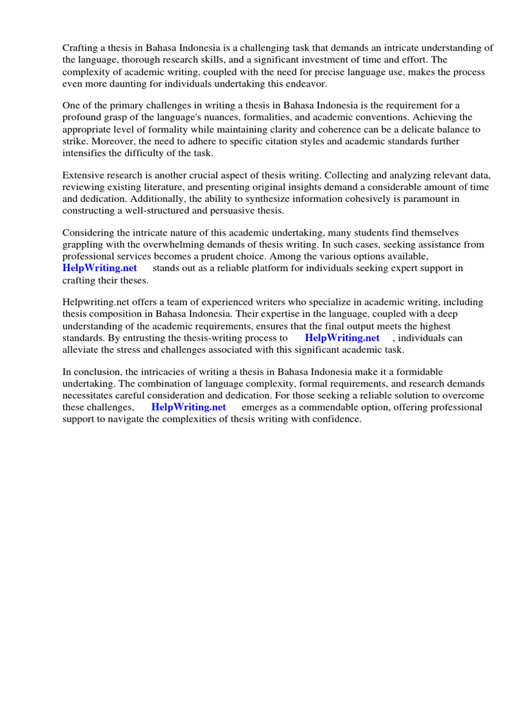 Contoh Thesis Bahasa Indonesia | Download Free PDF | Human Communication