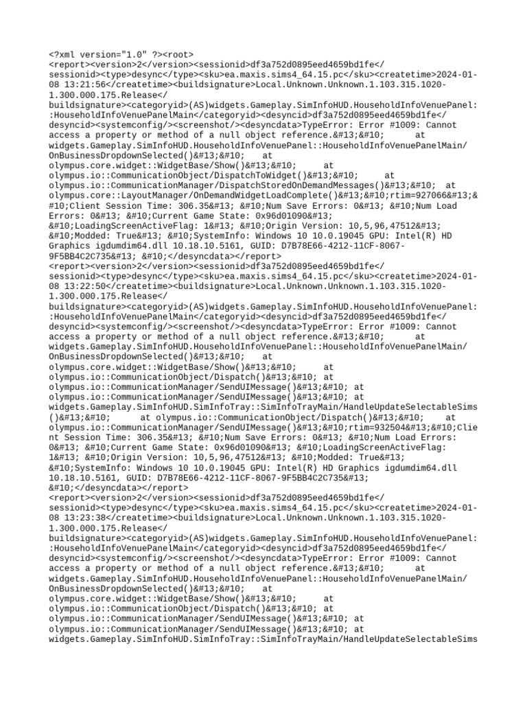 Sims 4 Desync Error Report | PDF | Computers