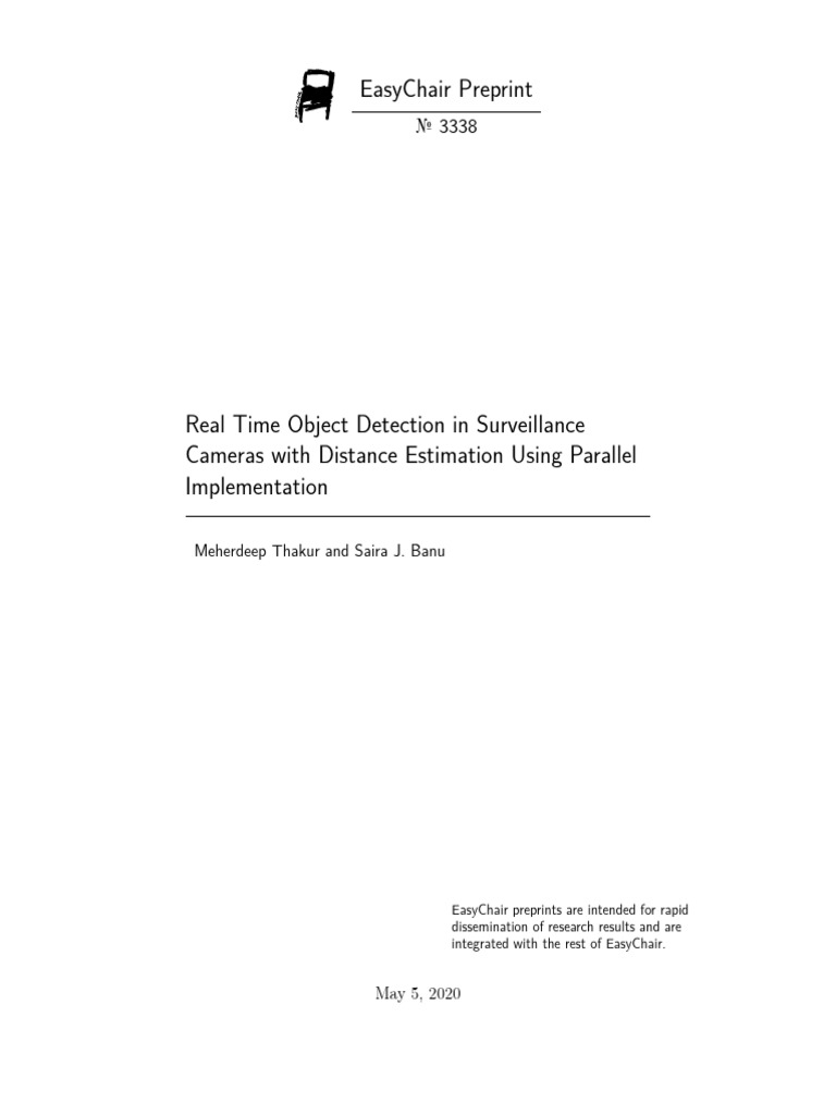 Real Time Object Detection In Surveillance Cameras With 2xjeq74wam Download Free Pdf Multi