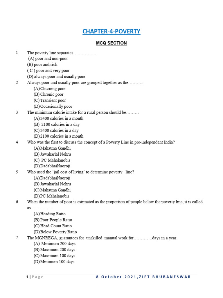 IED CH 4 | PDF | Cost Of Living | Poverty