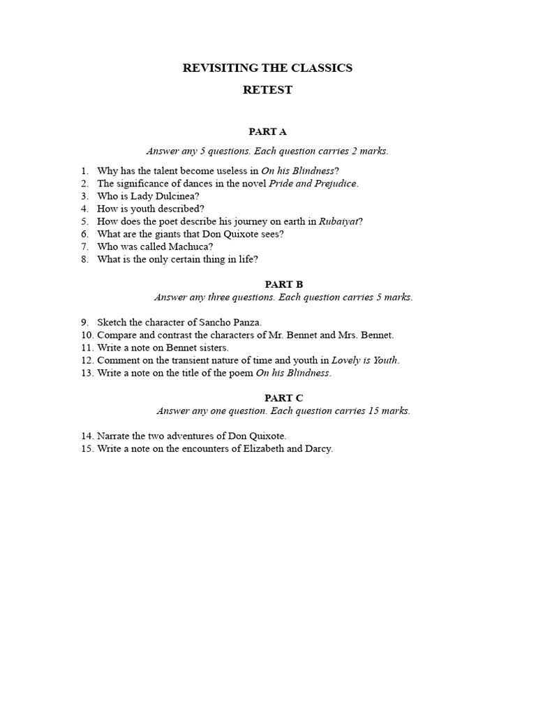 Revisiting The Classics | PDF | Poetry