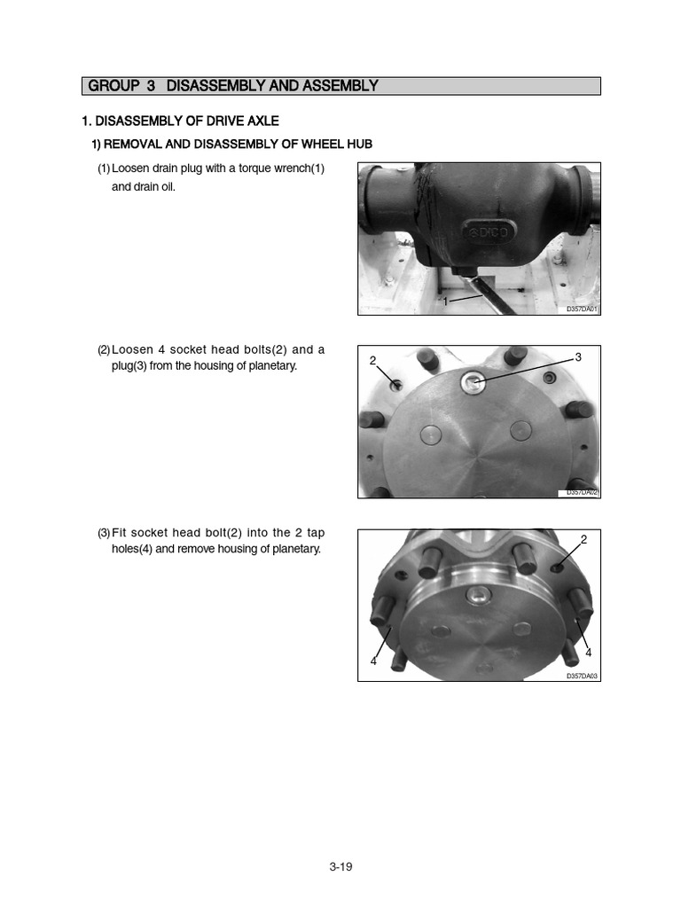 Group 3 Disassembly and Assembly: 1. Disassembly of Drive Axle | PDF ...