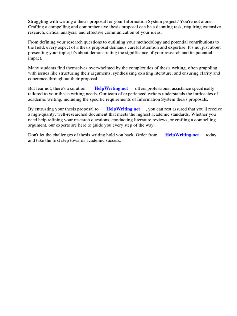 Information System Thesis Proposal | PDF | Thesis | Internet