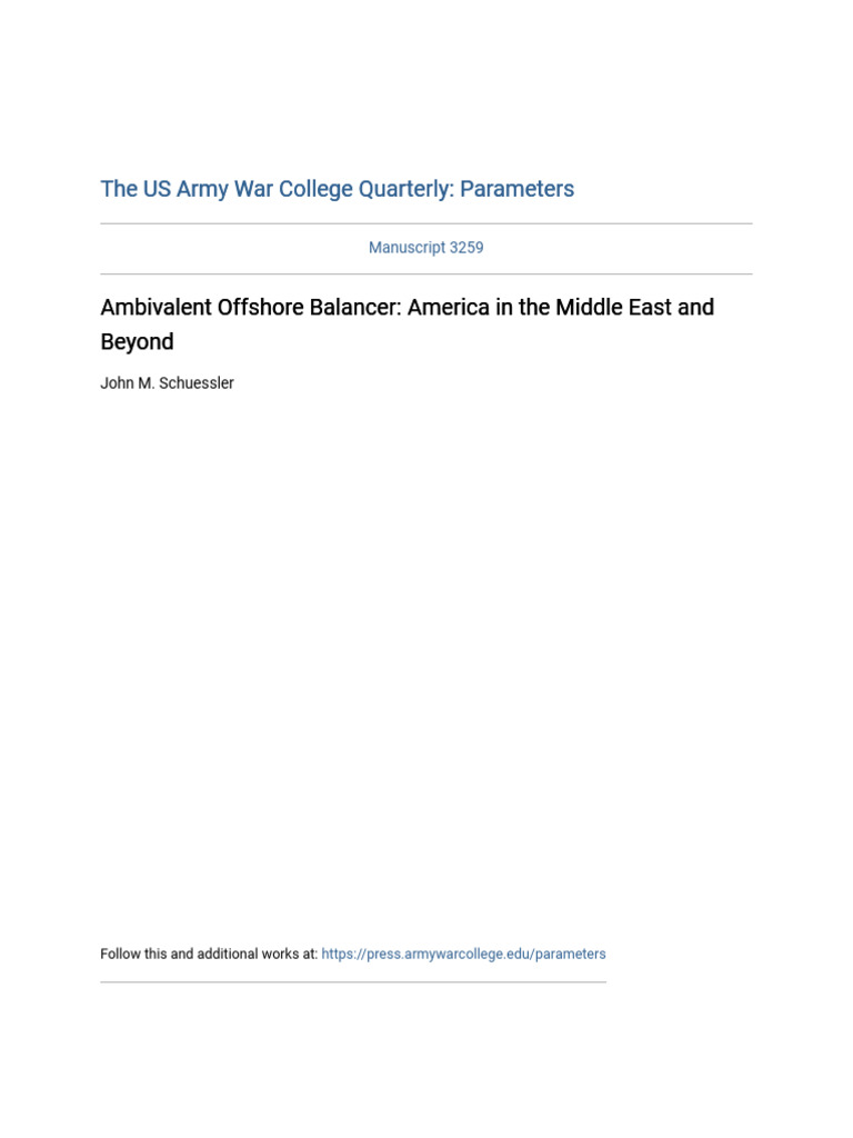 Ambivalent Offshore Balancing in the ME | PDF | Grand Strategy | Hegemony