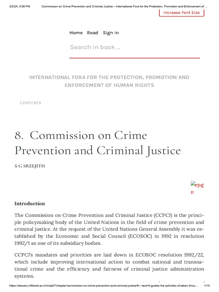 Commission On Crime Prevention and Criminal Justice - International ...