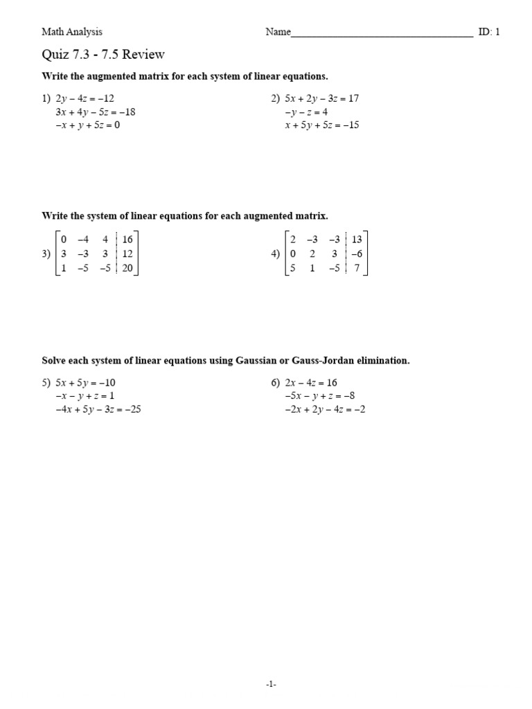 Quiz 7.3 - 7.5 Review | PDF | Algebra | Algorithms
