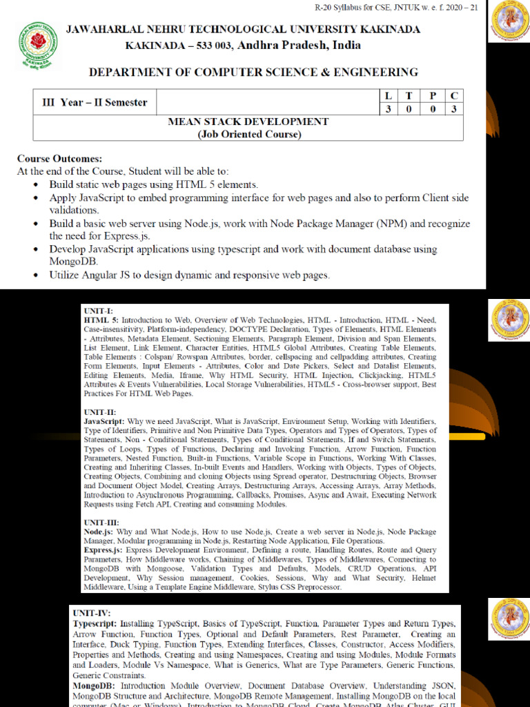 Mean Stack R20 Unit-3 Jntuk | Download Free PDF | Dynamic Web Page | Computer Science