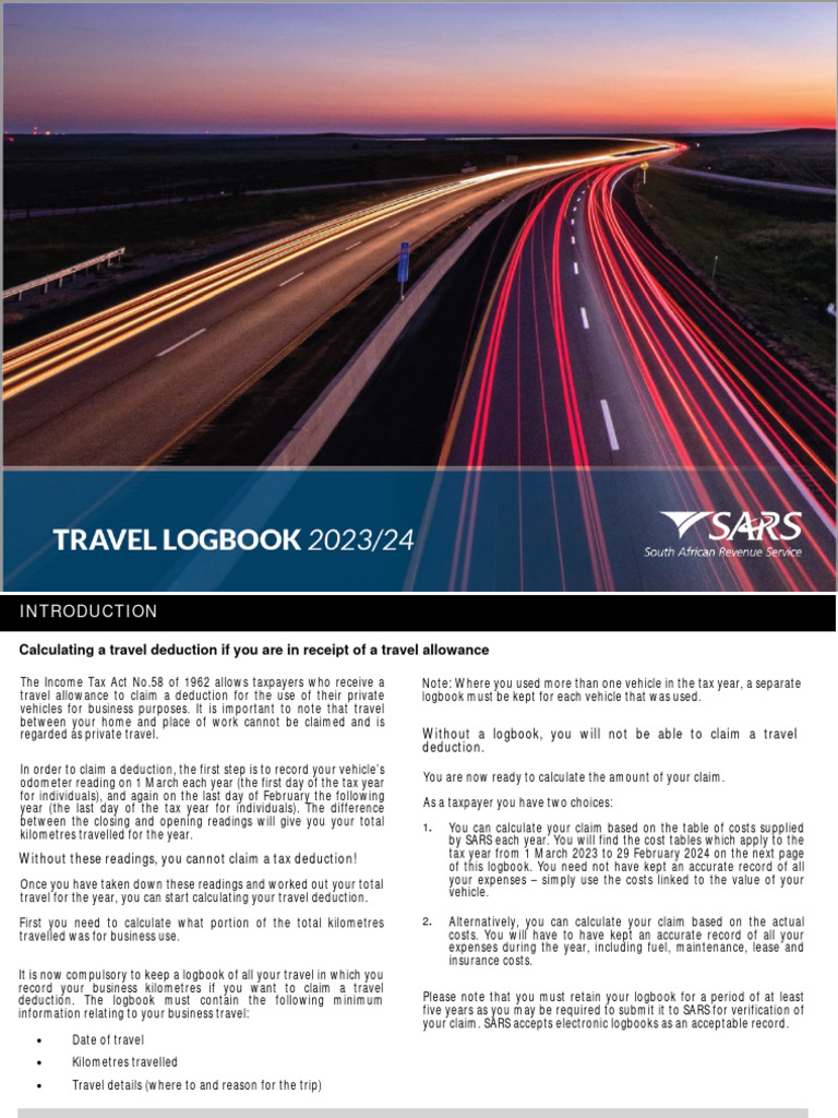 2023-24-SARS-eLogbook | PDF | Tax Deduction | Taxes