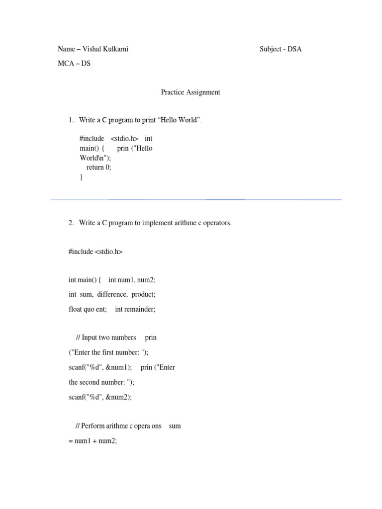 C Programming Practice Assignments | PDF | Pointer (Computer Programming) | Computer Programming