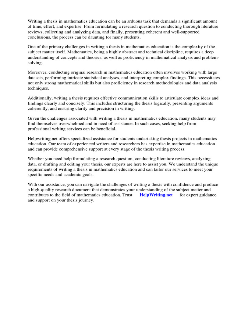 Thesis Mathematics Education | PDF