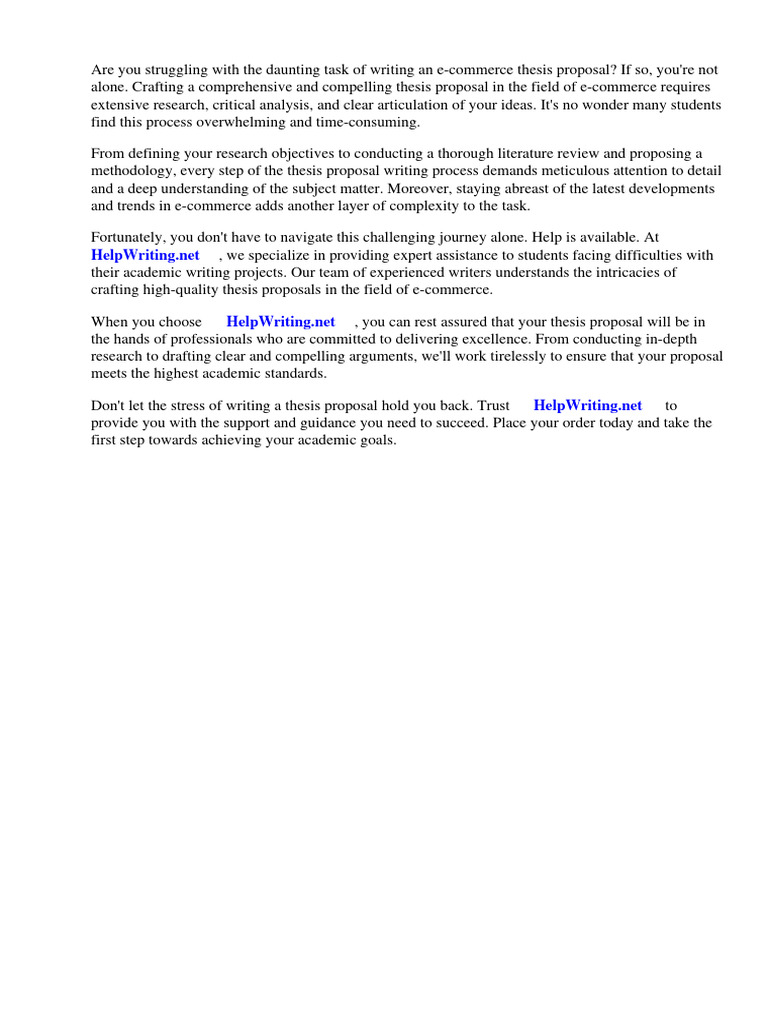 E-Commerce Thesis Proposal | PDF | E Commerce | Thesis