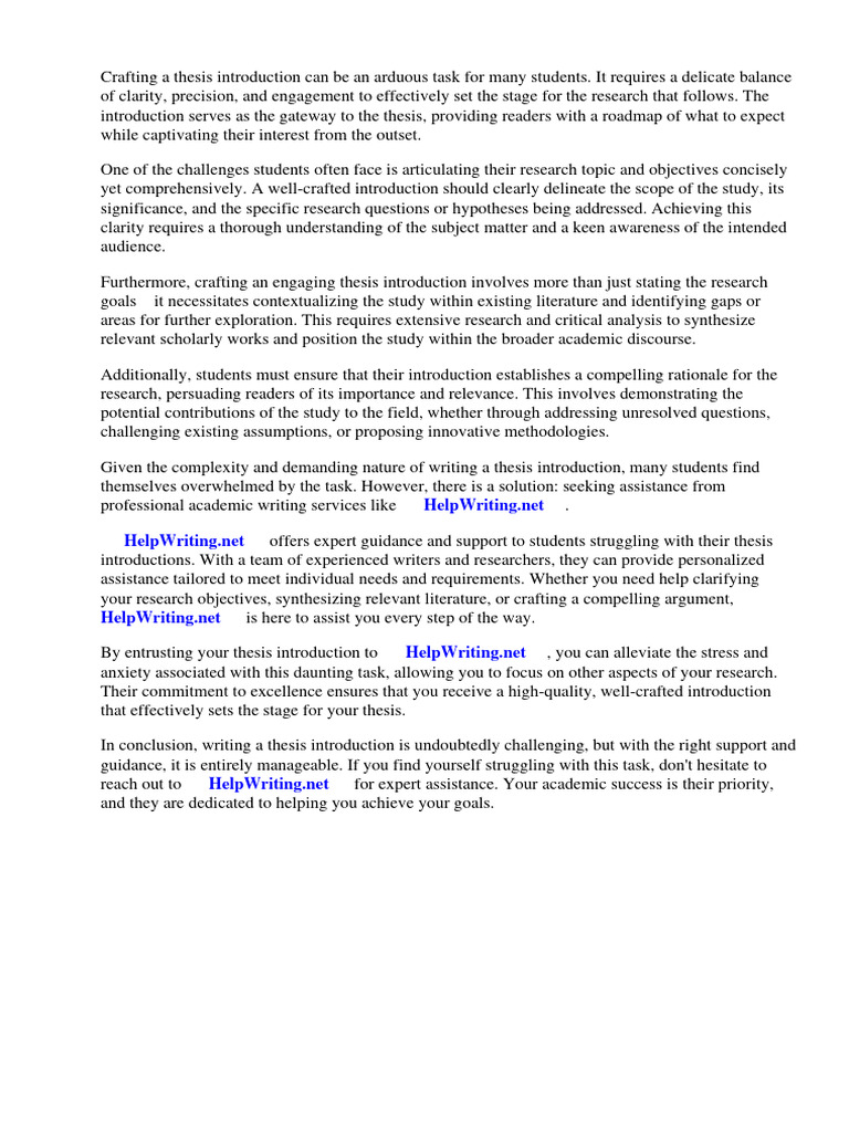 Writing A Thesis Introduction Pdf Thesis Essays