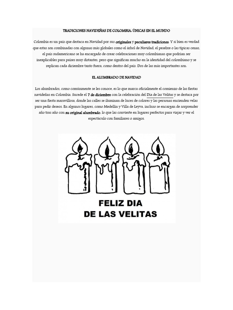Tradiciones Navideñas en Colombia | PDF | Navidad | Preparación de ...