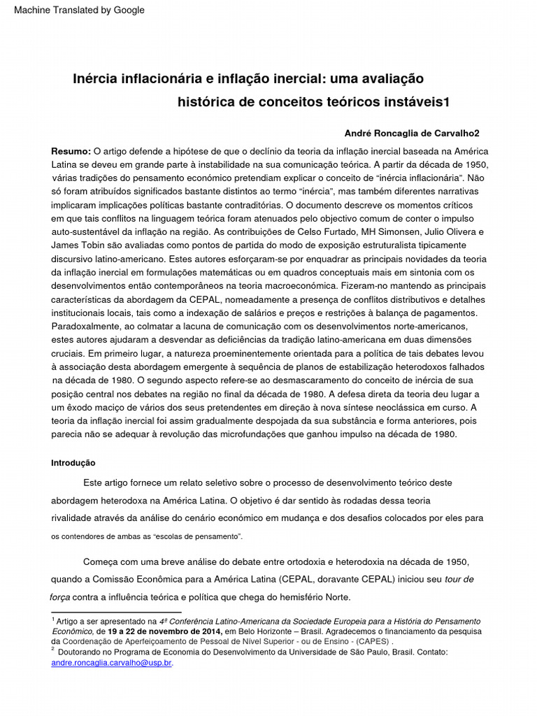 Inflation Inertia and Inertial Inflation | Download grátis PDF | Custo ...