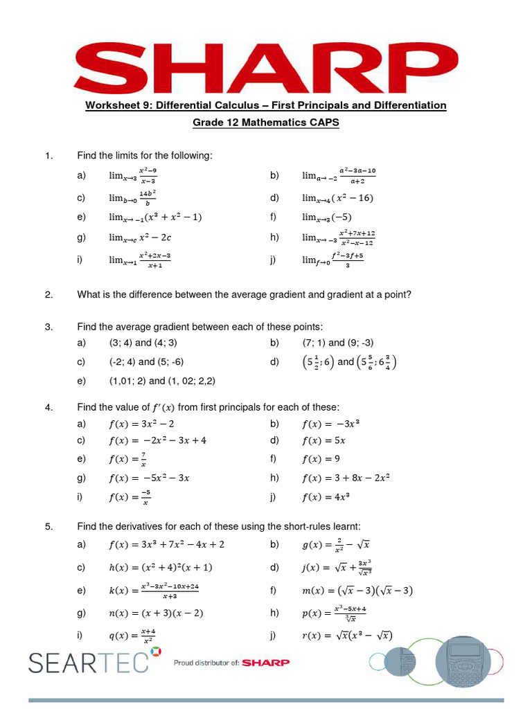 Calculus Grade 9 - 1 | PDF | Derivative | Gradient